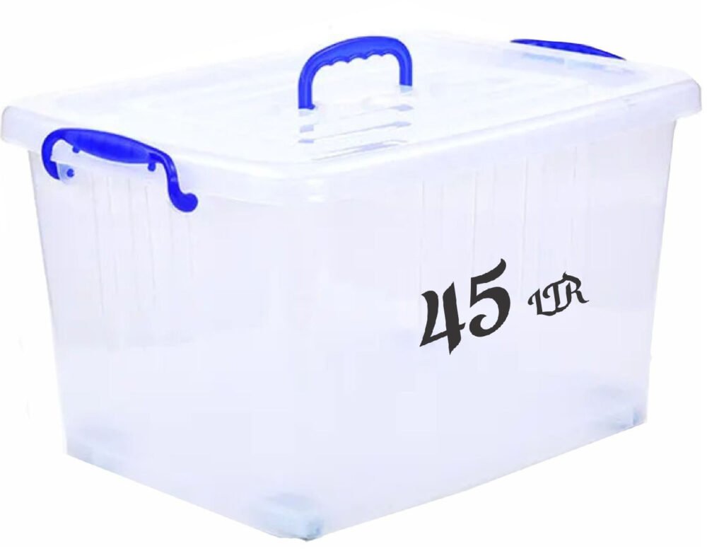 Besto 34 LTR Clear Plastic Storage Box With Lid - Storage World