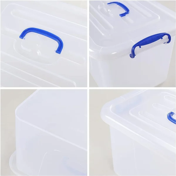 Besto 6 LTR Semi Clear Plastic Storage Box With Lid (4 PCS SET ...